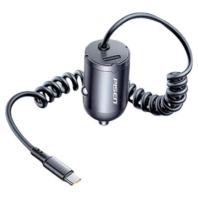 品胜拉环车载充电器自带弹簧线16