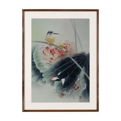 铜师傅铜雕画《翠鸟荷花》