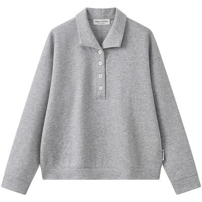 MOP短款小翻领设计卫衣外套女