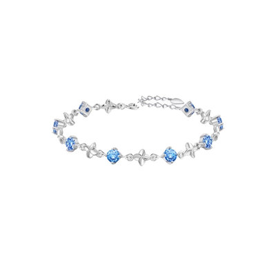 纯银四叶草手链女款高级生日礼物