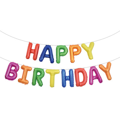 英文字母happybirthday铝膜气球