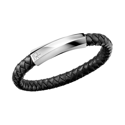 CalvinKlein男款编织牛皮手链