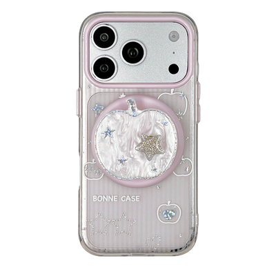kaia ins闪钻星星苹果适用苹果18promax手机壳iphone18pro新款16女17pro磁吸支架18pro全包15透明防摔手机套