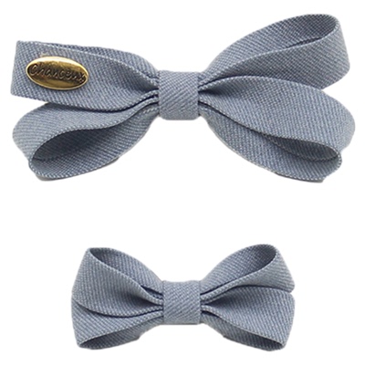 韩国ins新款牛仔蝴蝶结发夹