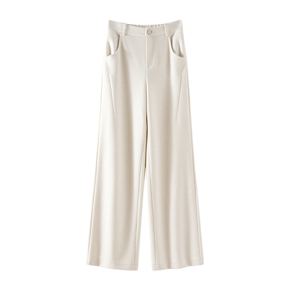 OSA通勤高腰休闲毛呢阔腿裤