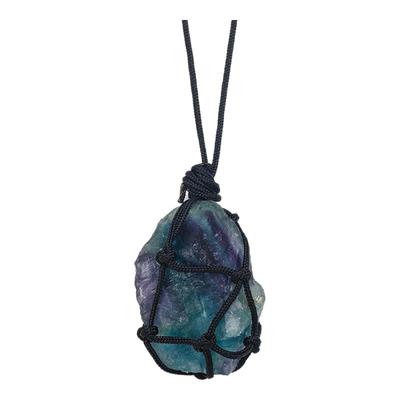 天然水晶原石网兜编织项链