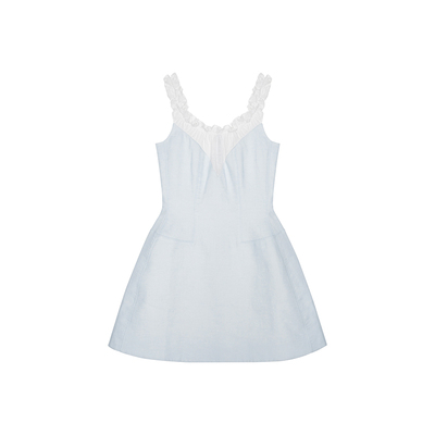 拼接花边领吊带连衣裙26SS春夏