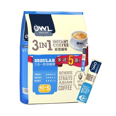 马来西亚进口owl特浓低脂900克