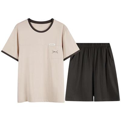好波睡衣男透气新款短袖短裤家居服套装圆领男休闲睡衣HJZ2517