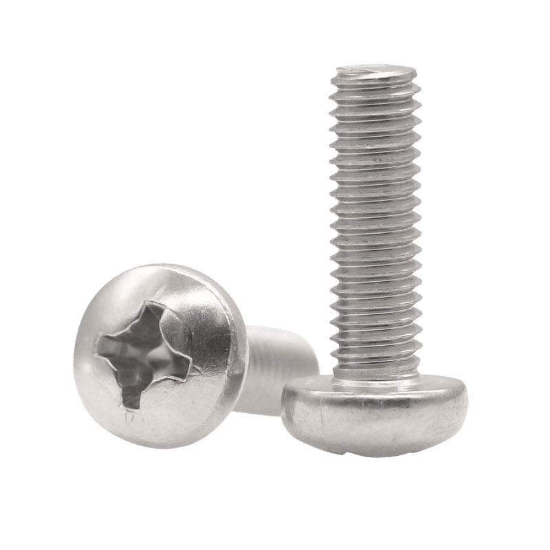 304不锈钢十字盘头螺钉GB818-85半圆头螺丝机牙螺钉M2M2.53456810_虎窝淘
