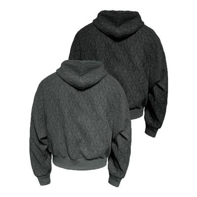 提花肌理短宽插肩枯树提花卫衣