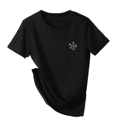 丝光棉短袖真丝宽松桑蚕丝t恤