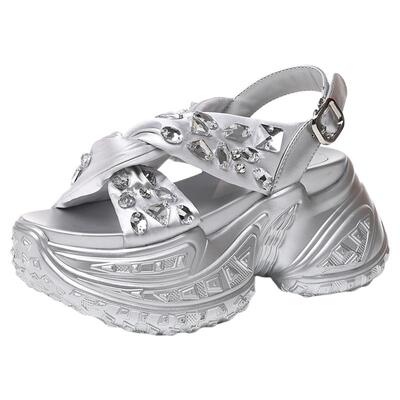 凉鞋女夏外穿透气高跟8cm沙滩鞋