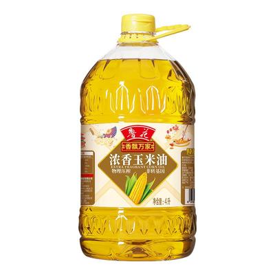 鲁花香飘万家系列浓香玉米油4L 物理压榨 非转基因 食用油 粮油