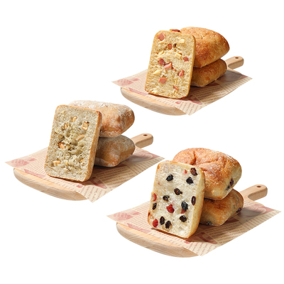 新鲜现烤创新3口味全麦恰巴塔