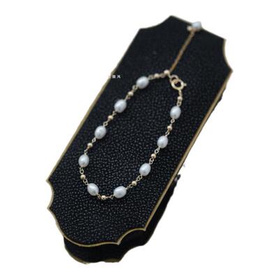 夏日微风女珍珠包金欧美手链