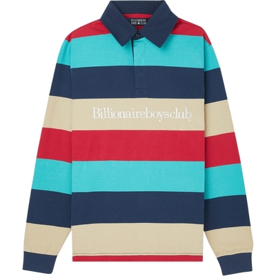 【折扣】Billionaire Boys Club男刺绣条纹棉质长袖Polo衫