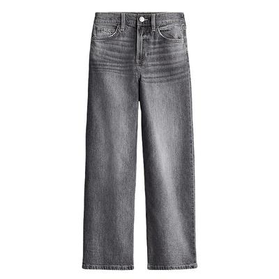 HM童装儿童女童牛仔裤冬季潮流高腰水洗阔腿牛仔裤1165482