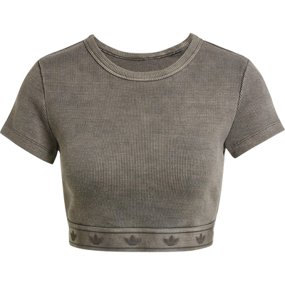 Adidas/阿迪达斯正品三叶草女士针织短款时尚透气短袖JD0041