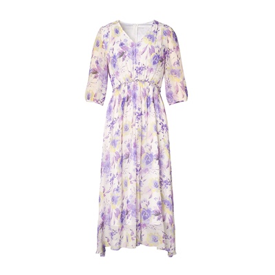 珂家同款夏季飘逸印花连衣裙