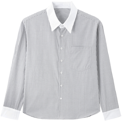 MindBridge长袖条纹衬衫