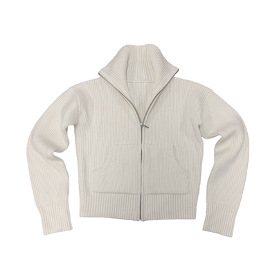 JCAESAR WOMEN 坑条短毛衣 高克重粗坑条肌理 合体微修身针织开衫