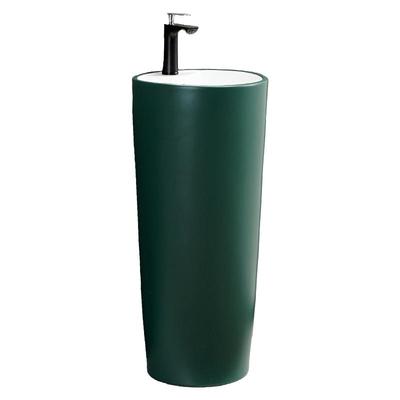 陶瓷一体圆形小户型落地立柱盆