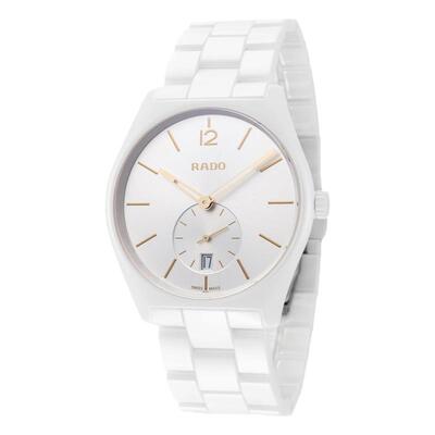 自营 Rado Men's True Specchio 37mm Quartz Watch white 美国奥