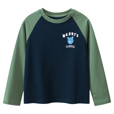 grrr纯棉童装长袖打底衫插肩袖