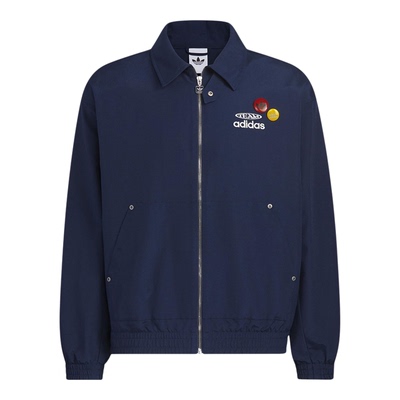 Adidas/阿迪达斯官方正品三叶草男士运动宽松翻领耐穿外套KC0135