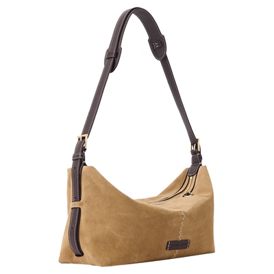 VH女包游曳枕头包2025新款头层羊皮麂皮反绒轻奢通勤斜挎单肩包包