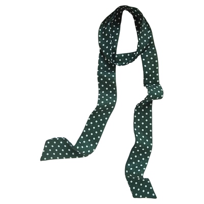 黑色波点丝巾系脖高级感丝带脖饰飘带领巾搭配韩系长条女2025新款