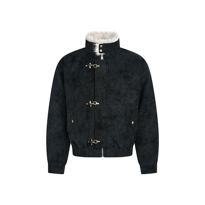 美式座山雕皮衣棉服外套