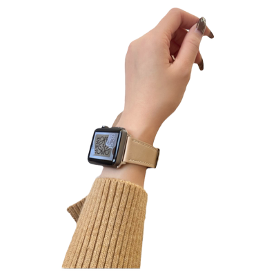 适用iwatch7表带apple watch6真皮表带女生款纯色细苹果手表带se/5/4/3/2/1代个性小众潮38/42/40/44/41/45mm