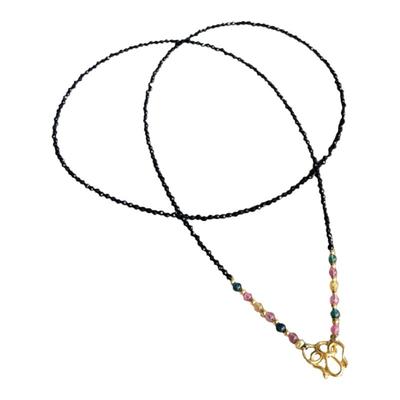 手工吊坠绳黄金链蜜蜡黑色尖晶石