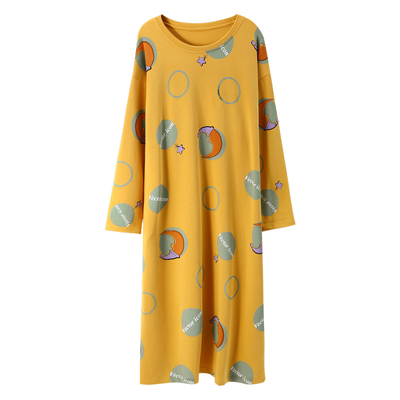 博妮塔秋季100%全棉睡裙女长袖