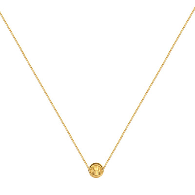 18K金拉丝工艺小金珠项链