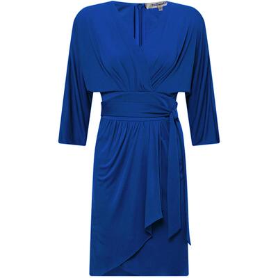 DVF蓝色V领裹身连衣裙