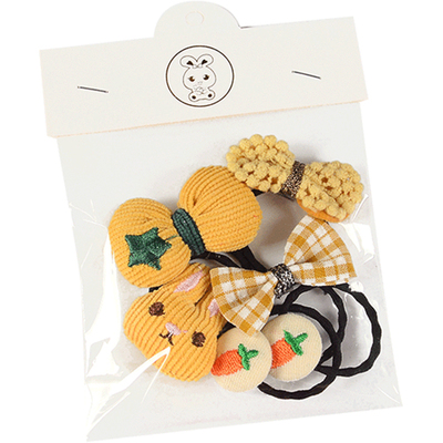 宝宝扎啾啾头绳不伤发布艺花朵