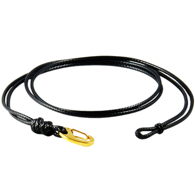 吊坠挂绳男女款黄金玉佩黑皮绳项链绳编织牢固蜡皮绳红色挂件绳子