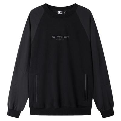 STARTER卫衣秋款男女同款户外网面透气宽松运动休闲圆领长袖上衣