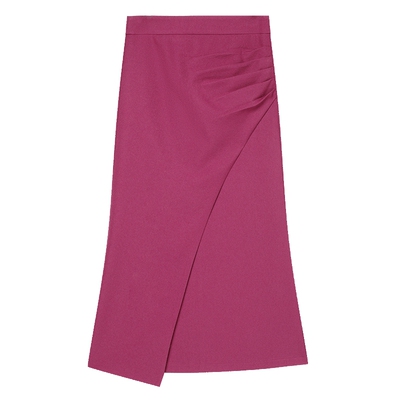 白鹿语修身不规则前搭片半身裙