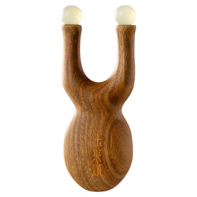 天然玉石绿檀木小青蛙鼻梁按摩器