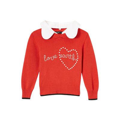 米喜迪女童心形薄毛衣甜美