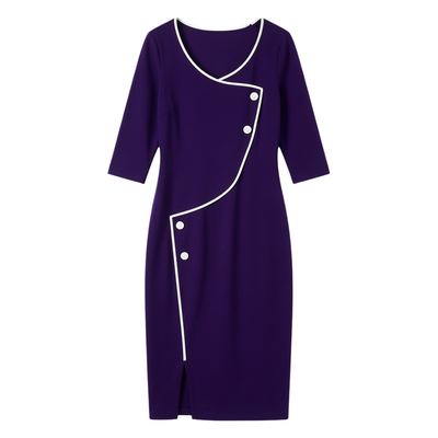 Female deep V-neck front slit pencil skirt 深V领前开叉铅笔裙