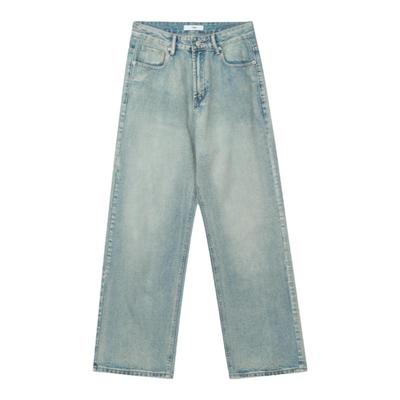 MADWITCH复古水洗垂感直筒牛仔裤