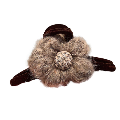 雅硕大号深咖色蝴蝶结盘发鲨鱼夹