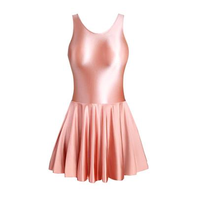 云襟光泽丝滑连体紧身衣练功裙运动瑜伽芭蕾舞裙背心形体裙无袖女