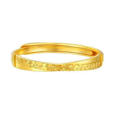 TSL谢瑞麟碎碎冰系列5G工艺黄金戒指足金指环素圈计价XP057