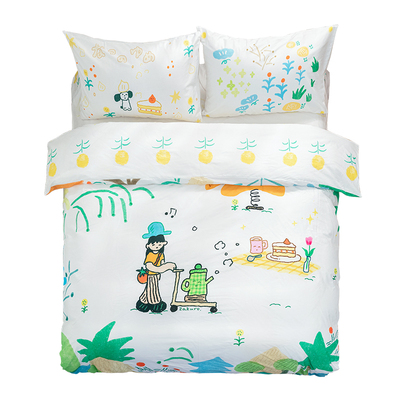 富山商店x石榴Zakuro 日系清新ins可爱原创纯棉床单被套